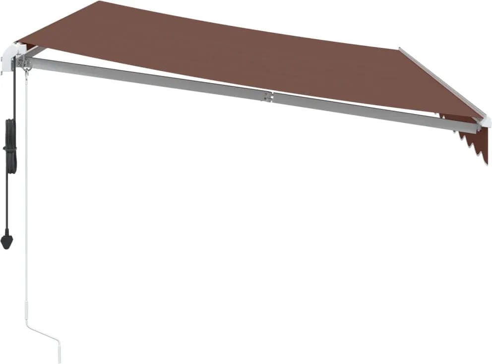 Automatická zatahovací markýza s LED hnědá 350 x 250 cm 3215378