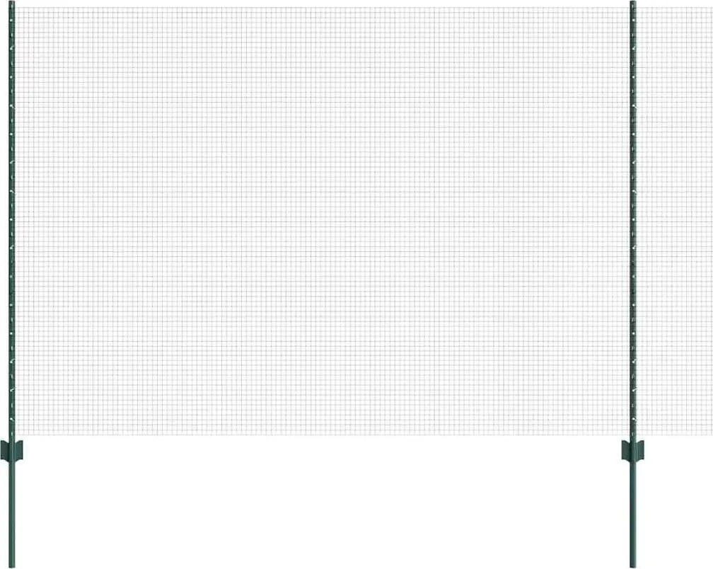 Svařovaná drátěná plotovina s tyčkami 25 x 1,5 m Zelená 3336492
