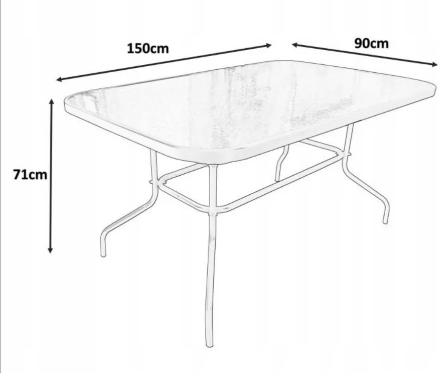 Zahradní stůl NEO 150 cm černý