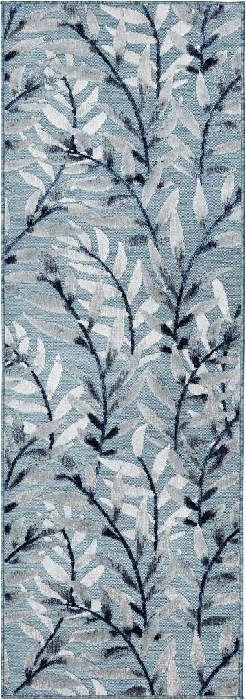 Behúň Plaza Willow Blue – na von aj na doma, 80x230, modrá, chodba / predsieň, Flair Rugs