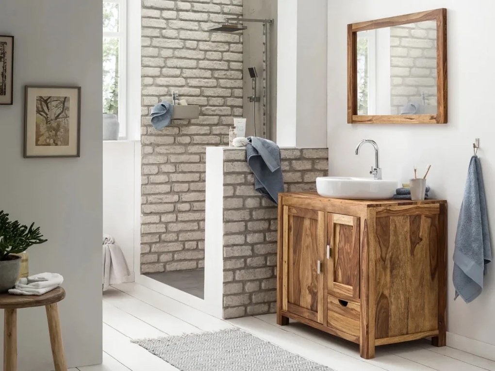 furniture-nabytek.cz - Masivní umyvadlová skříňka Lagano z palisandrového dřeva, lakovaná, hnědá