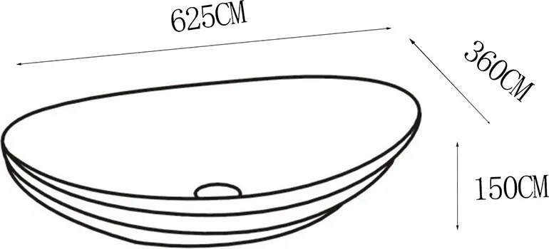 BPS-koupelny Keramické umyvadlo na desku HYD-LI-BL-GL-LN-625 62x36 cm, černá / zlatá lesk