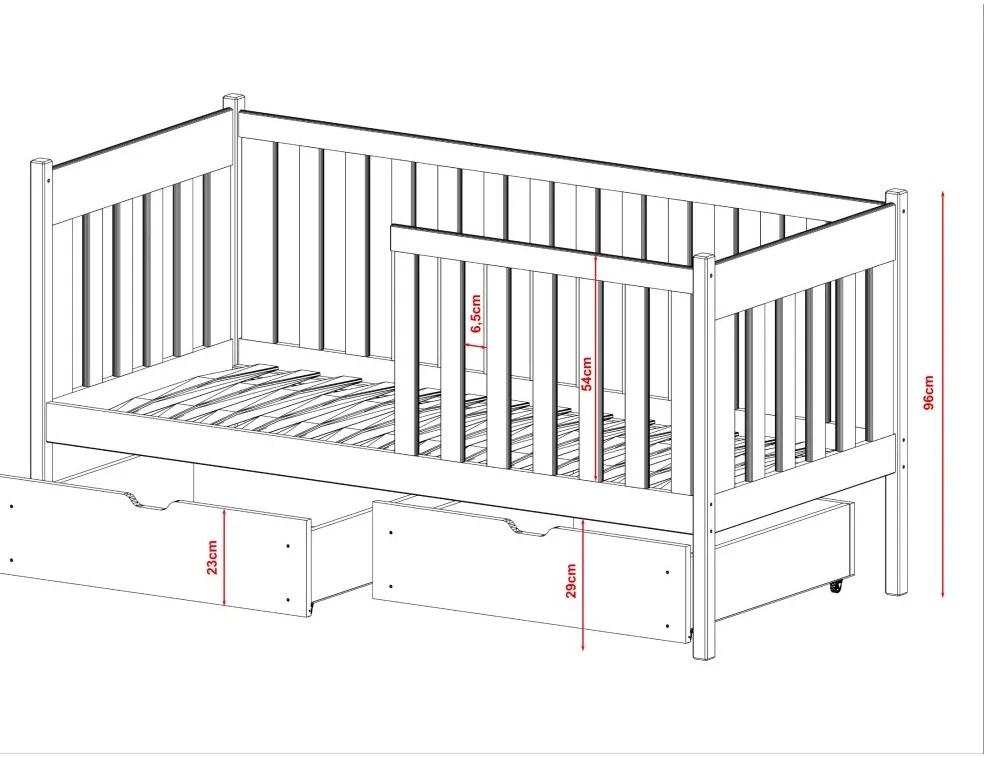 Legno Dětská postel Alice borovice Rozměr (cm): 80x200