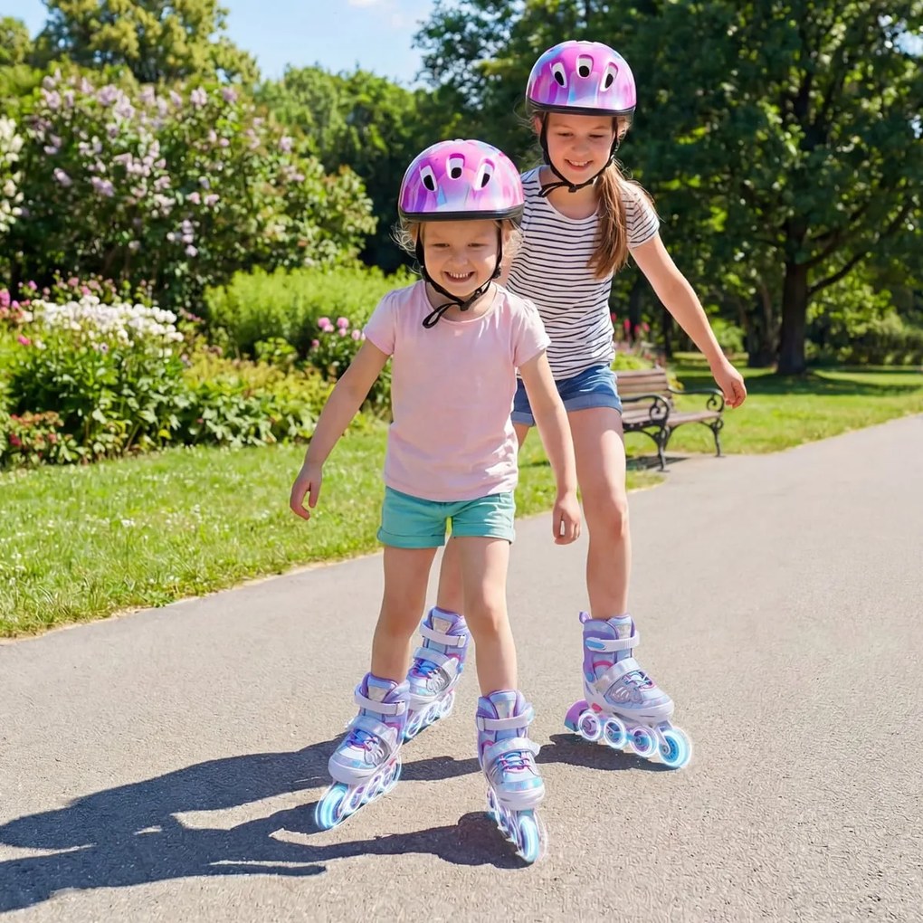 Costway Inline brusle pro děti 4 Nastavitelné velikosti Dětské kolečkové brusle