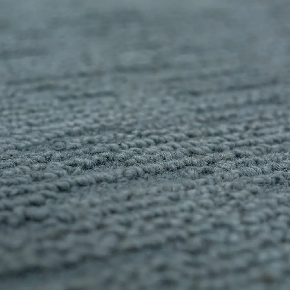 Šedomodrý ručně tkaný vlněný běhoun 80x230 cm Harris Boucle – Flair Rugs