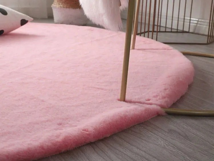 Růžový kulatý koberec Rabbit Rozměr: 110 cm