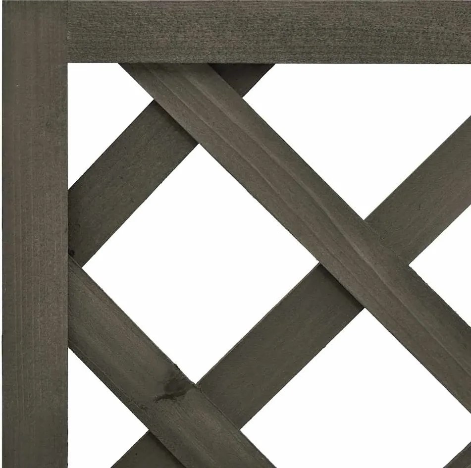 Zahradní truhlík s treláží šedý 50 x 25 x 90 cm masivní jedle 314831