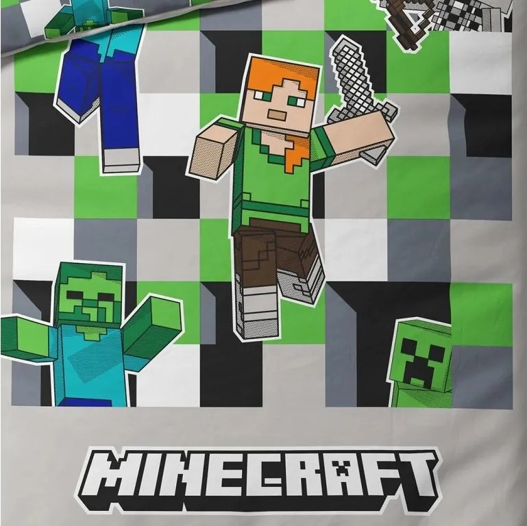 Carbotex Dětské povlečení Minecraft Objev svůj svět 140x200 + 70x90 cm