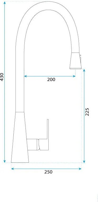 Rea Mild, stojánková kuchyňská baterie, černá matná-růžové zlato, REA-B4801