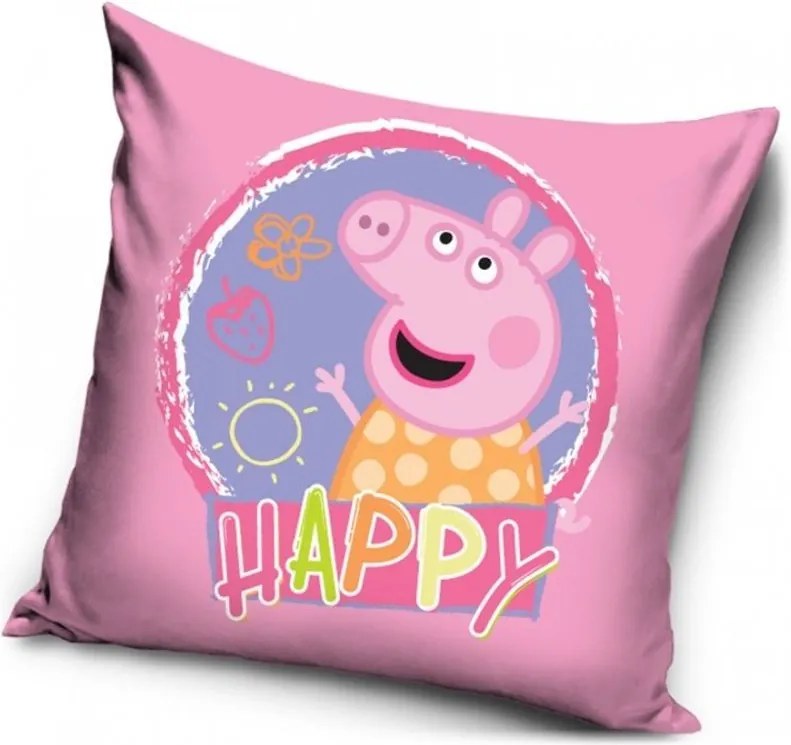 TipTrade (CZ) · Povlak na polštář Prasátko Peppa - Peppa Pig - motiv sweet happy - 40 x 40 cm