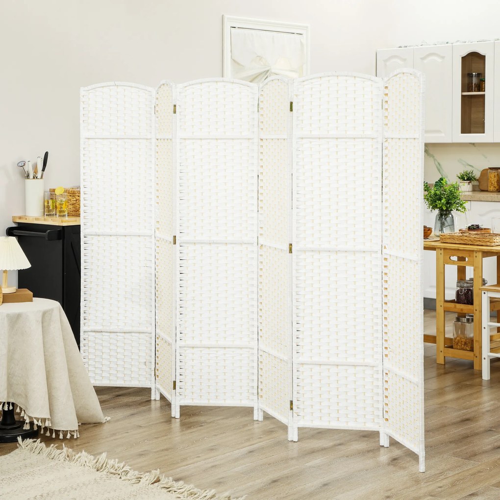 HOMCOM 6-panelový rozdělovač místností 240x170 cm skládací dělicí stěna pro obývací pokoj, ložnici a kancelář