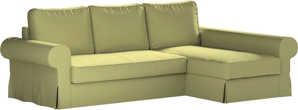 Potah na pohovku IKEA Backabro rozkládací se šezlongem barva zelená látka lesklé, sametová