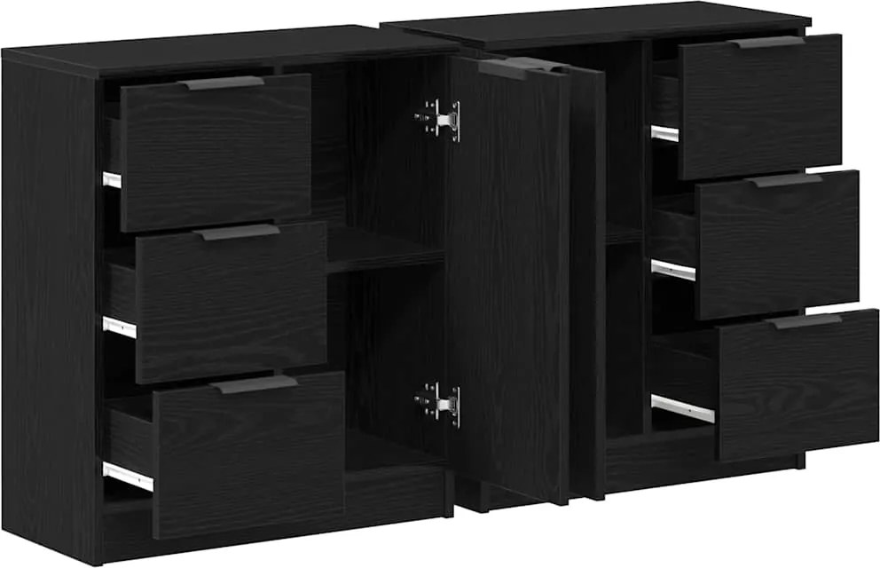Servírovací skříň Černý dub 120 x 30 x 70 cm Kompozitní dřevo 3333072
