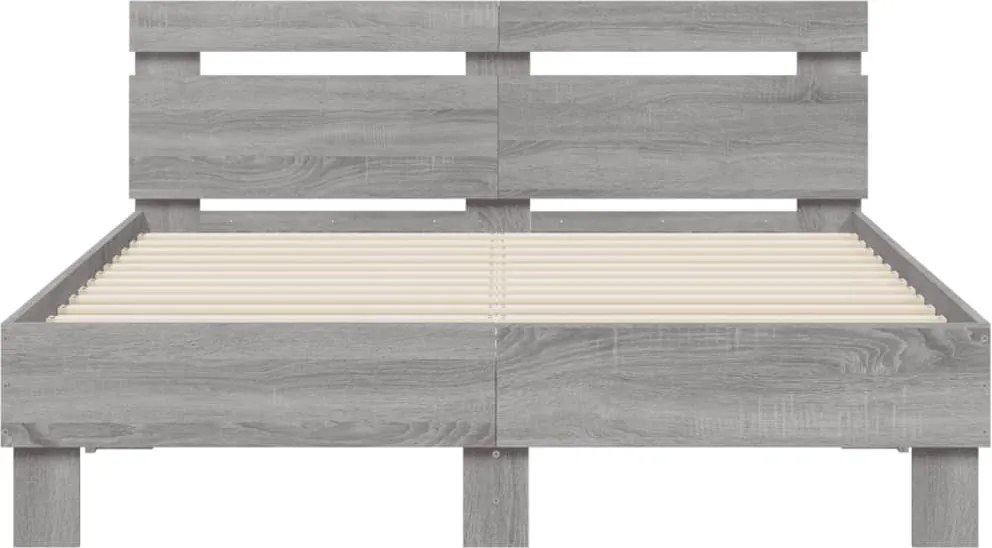 Rám postele s čelem a LED osvětlením šedý sonoma 120 x 190 cm 3207579