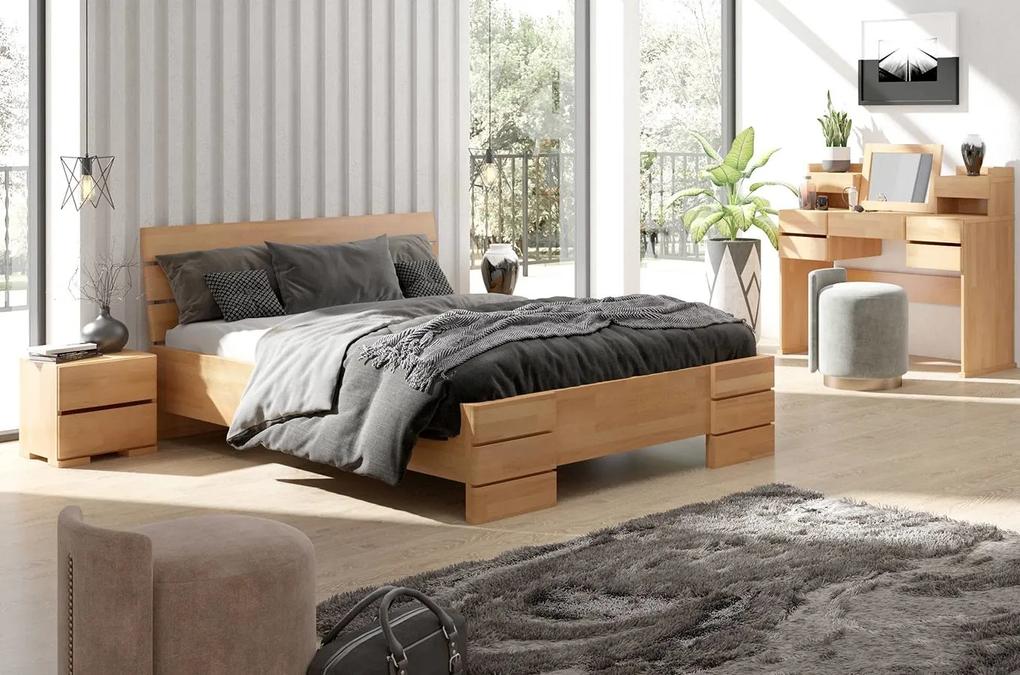 Prodloužená postel Sandemo - buk   ,  160x220 cm