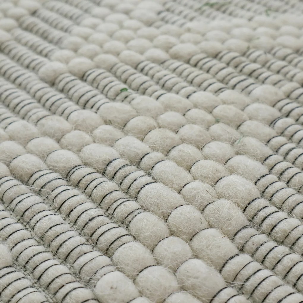 Asra, Kusový ručně tkaný koberec Woolen 5 White, 150x240, bílá, ložnice