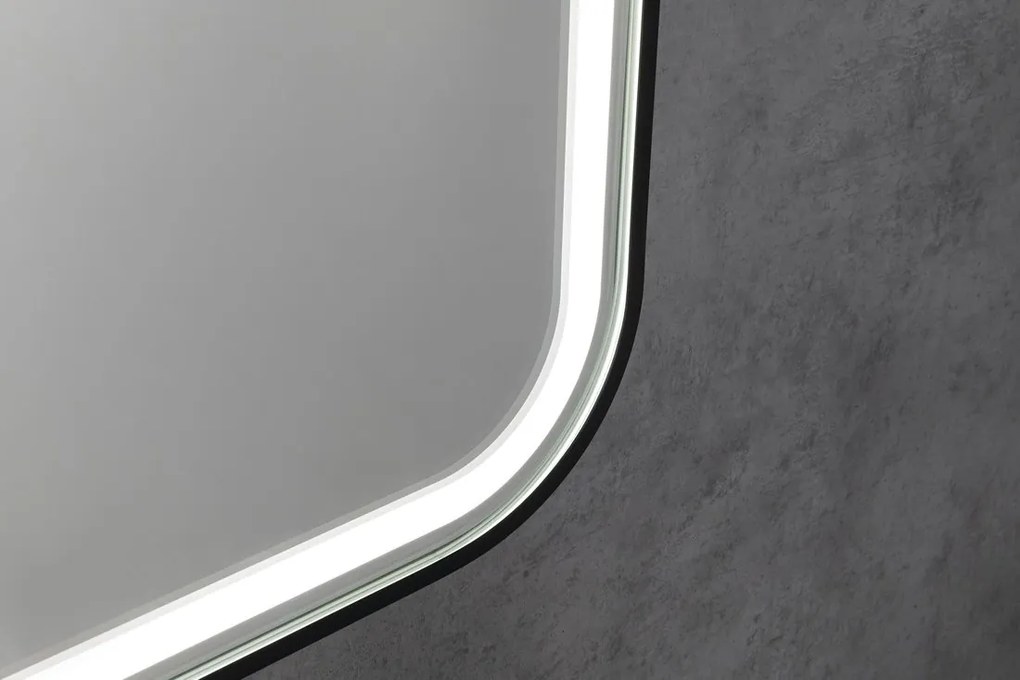 Sapho CETIS zrcadlo s LED osvětlením 100 x 70 cm černá mat CT100