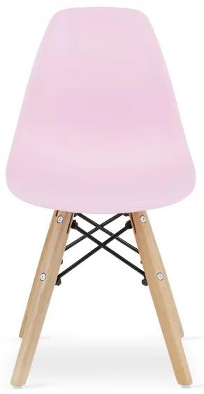 Set dvou jídelních židlí ZUBI růžové (hnědé nohy) 2ks