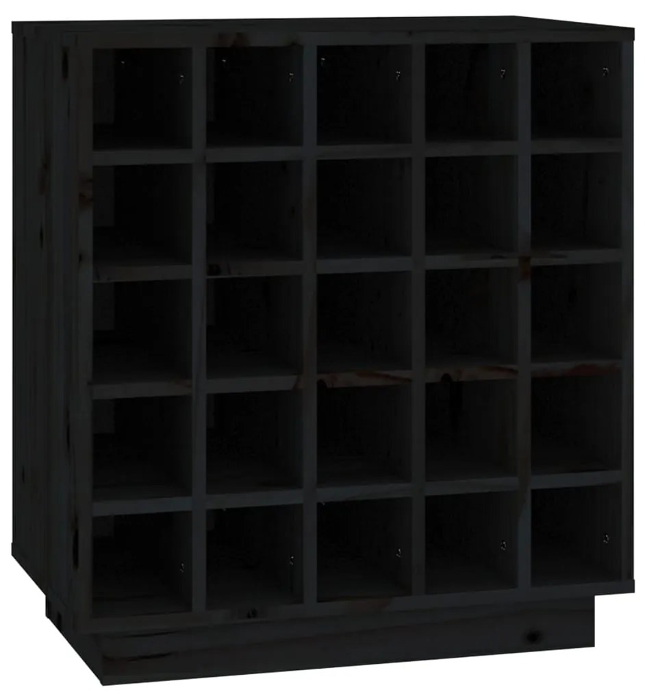 Skříňka na víno černá 55,5 x 34 x 61 cm masivní borovice - Default Title