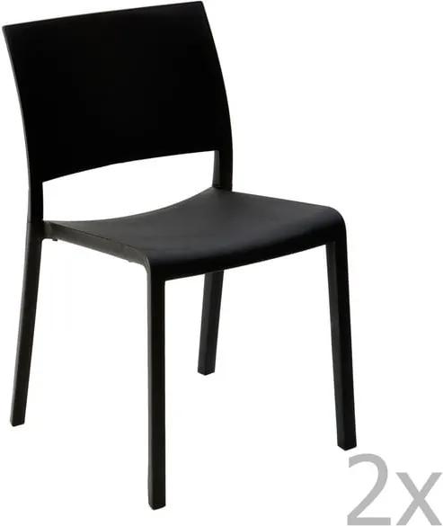 Sada 2 černých zahradních jídelních židlí Resol Fiona