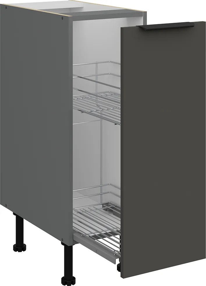 Kuchyňská linka ARIA pi | 300 cm | UNI dvířka | EXTRA VYSOKÁ | ANTIFINGER povrch | antracit/šedá grafit