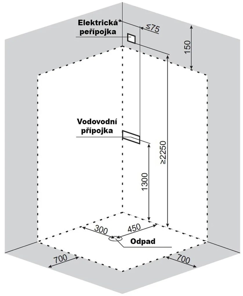 BPS-koupelny Hydromasážní box WSH7180 BL 80x80