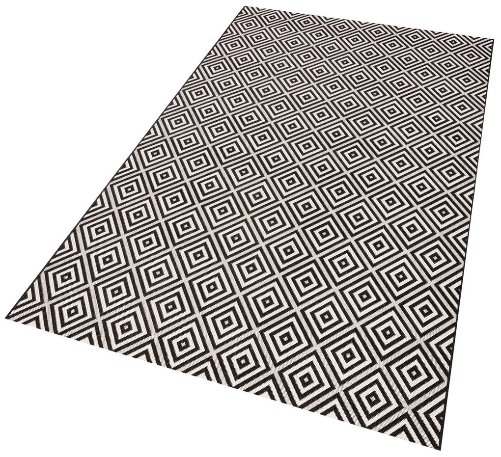 Hanse Home, Kusový koberec Meadow 102470 Black – na ven i na doma, 200x290, černobílá, chodba / předsíň
