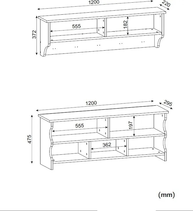 VerDesign ESTER věšáková stěna, bílá / ořech