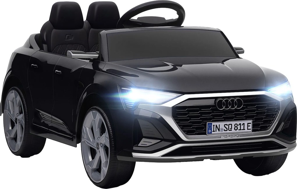AIYAPLAY Elektrické auto pro děti od 3 let Audi Q8 Etron Sportback 12V s dálkovým ovládáním, pružným odpružením kol, jasnými světly, klaksonem a hudb…