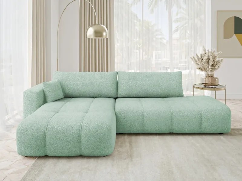 Rohová rozkládací sedačka Larow O Boucle, Potah: Coral 75, Strana pohovky: pravá