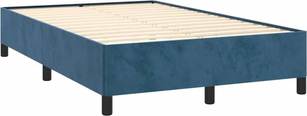 Box spring postel s matrací a LED tmavě modrá 120x190 cm samet 3270309