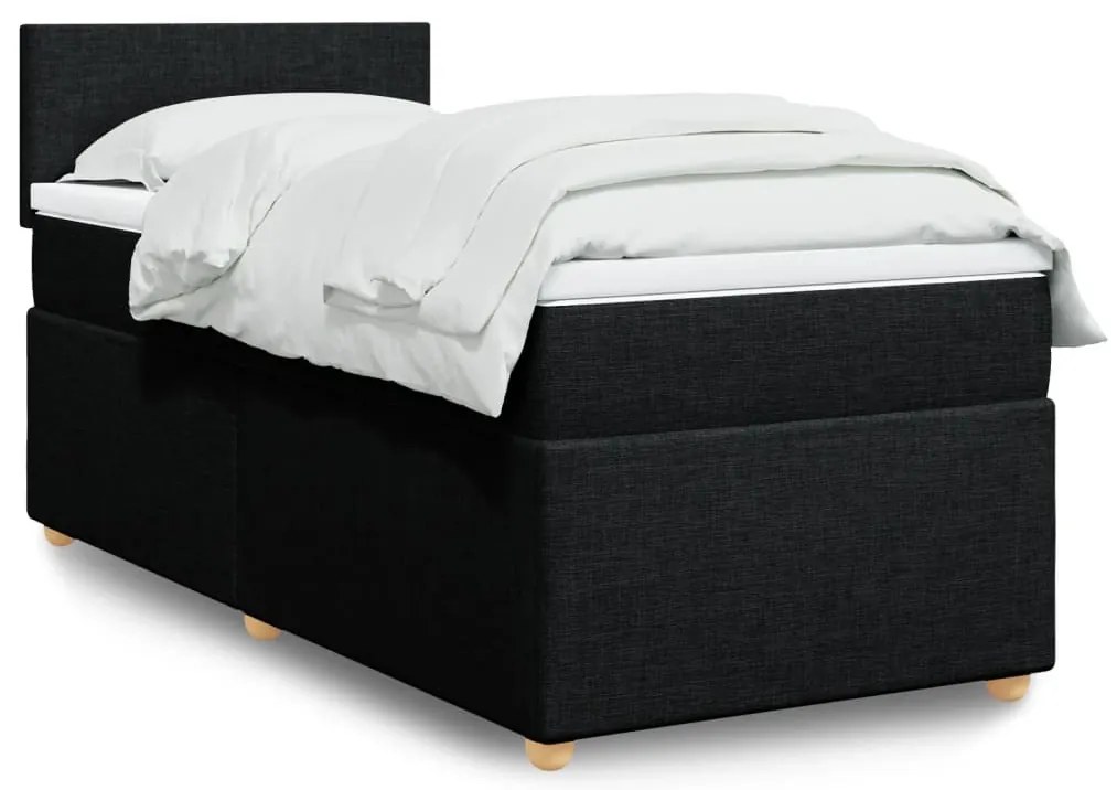 Box spring postel s matrací černá Single textil 3286857