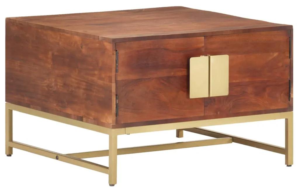 Konferenční stolek medově hnědý 67 x 67 x 45 cm masivní akácie - Default Title