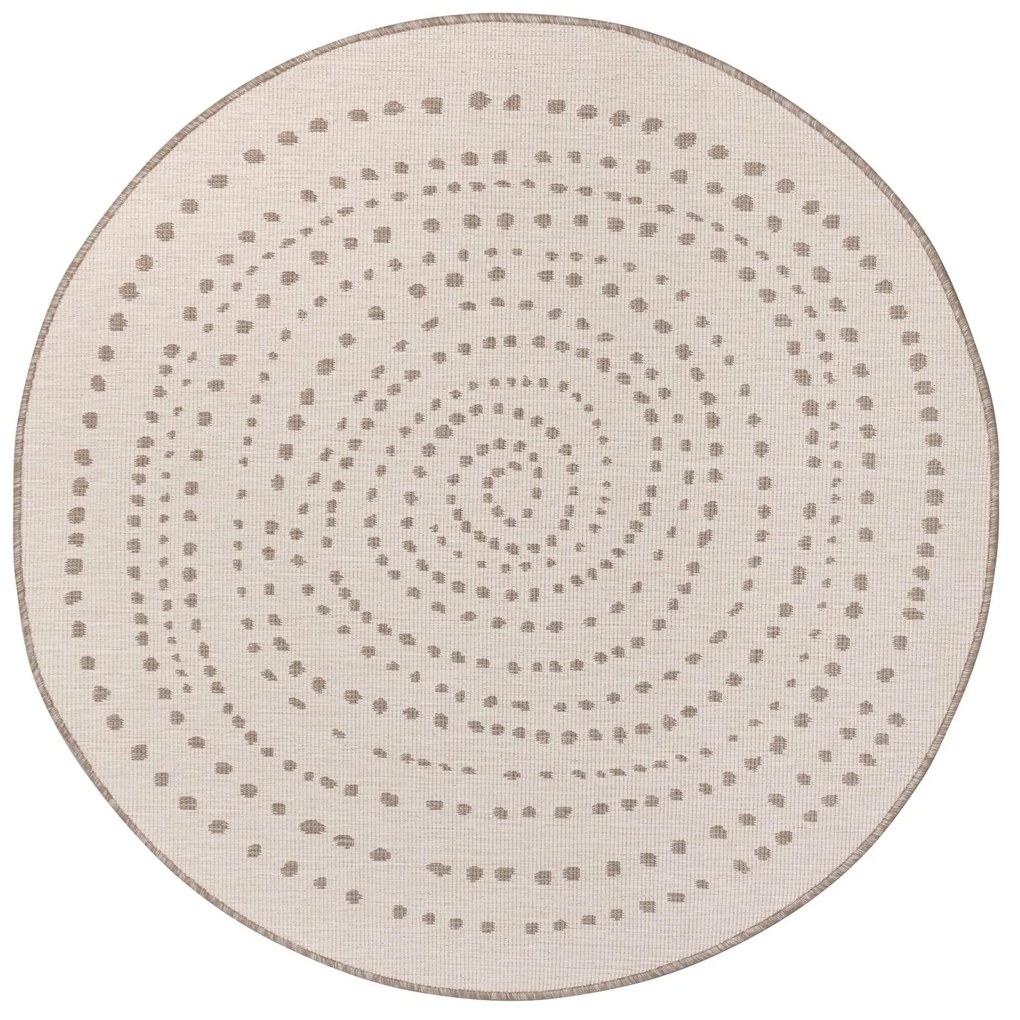 NORTHRUGS - Hanse Home koberce Kusový koberec Twin-Wendeteppiche 105414 Linen kruh – na ven i na doma - 140x140 (průměr) kruh cm