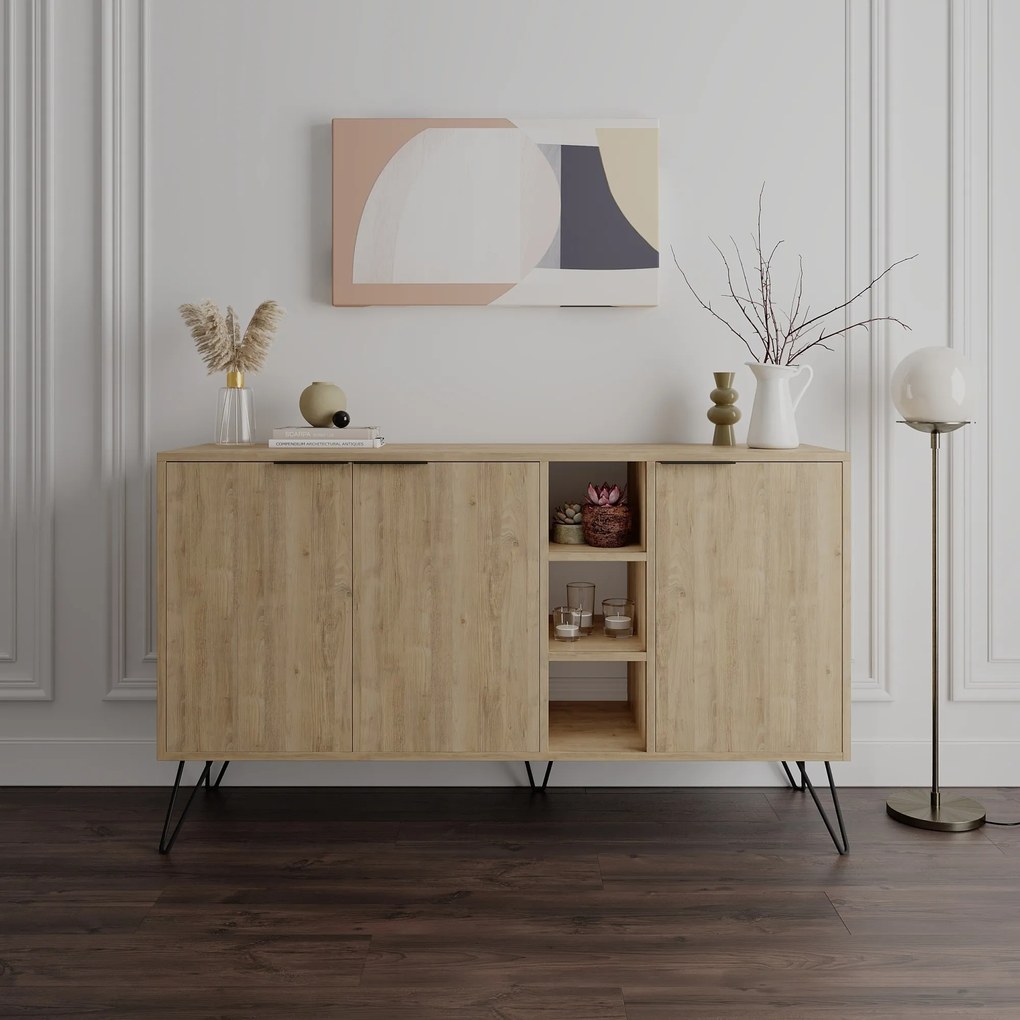 Komoda Houseland CLARA 142 cm dub přírodní