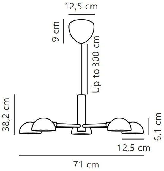 DFTP by Nordlux - Lustr na lanku NOMI 5xE14/8W/230V černá
