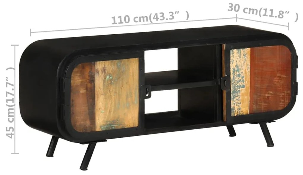 vidaXL Marketos TV stolek 110 x 30 x 45 cm masivní recyklované dřevo