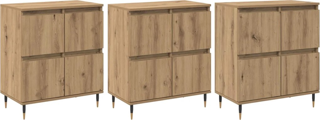 Úložná skříňka 3 ks Artisanový dub 60 x 35 x 70 cm 3394510
