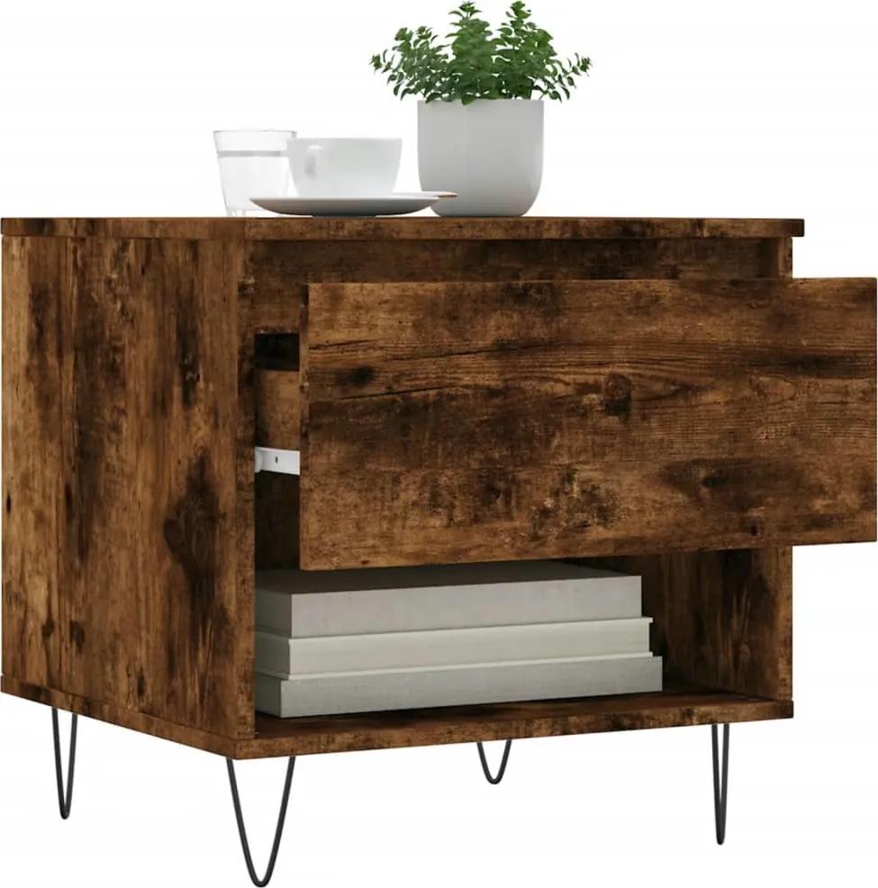 vidaXL Konferenční stolek 50 x 46 x 50 cm kompozitní dřevo [830918] Barva: hnědý dub