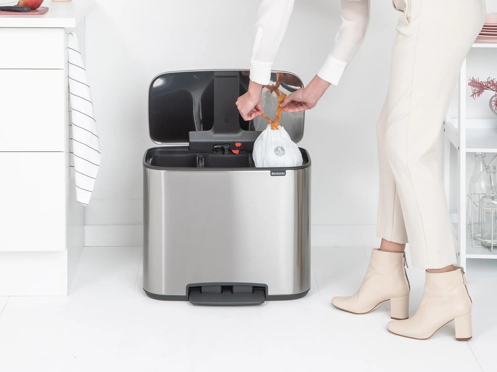 Brabantia BO pedálový koš 3x11L matná ocel otiskuvzdorná