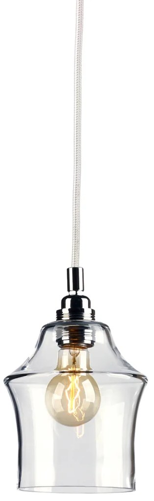 Kaspa 10131109 LONGIS II - Závěsné svítidlo s čirým sklem, bílý textilní kabel