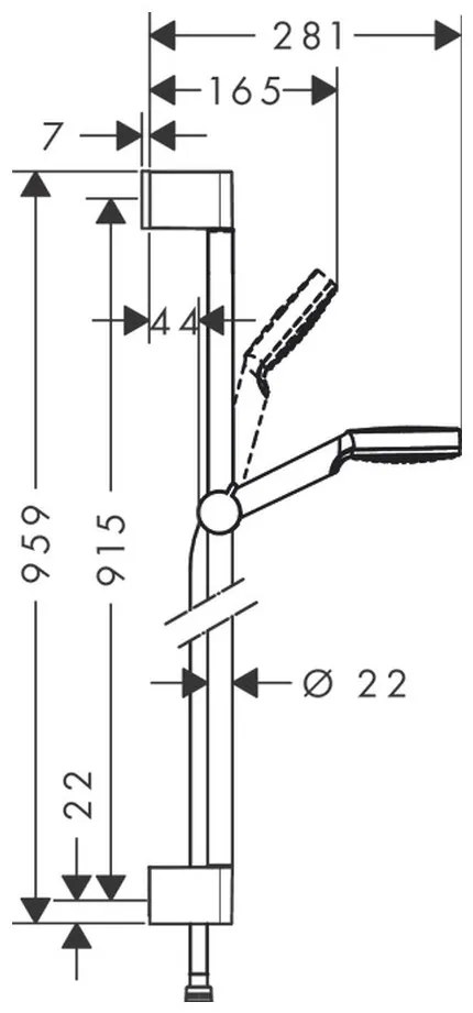Hansgrohe Crometta, sprchová sada 1 jet EcoSmart 9 l/min se sprchovou tyčí 90 cm, bílá/chromová, HAN-26539400