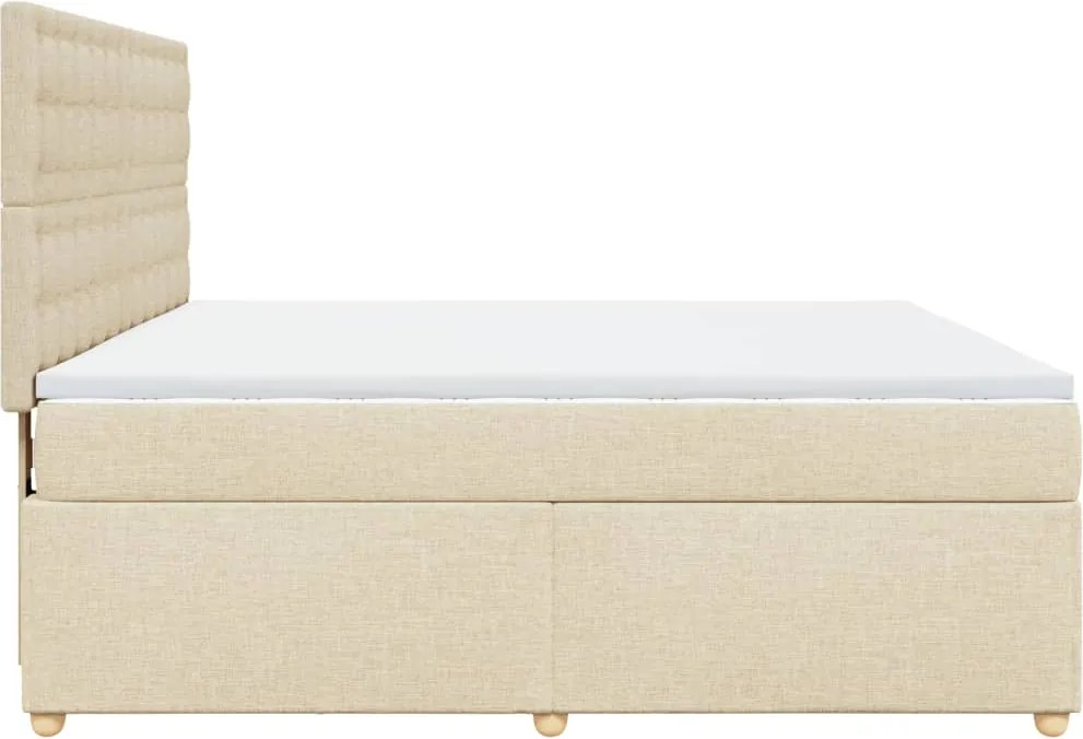 Box spring postel s matrací krémová 180x200 cm textil 3293678