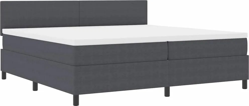 Postel s boxspringem s čelo Tmavě šedá a bílá 200 x 200 cm 3337528