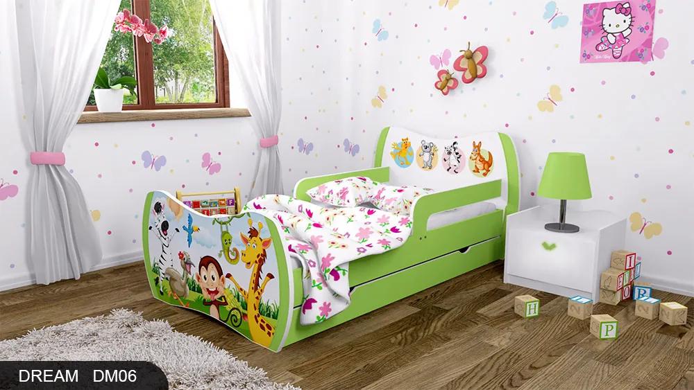 Dětská postel Dream vzor 06 180x90 cm zelená