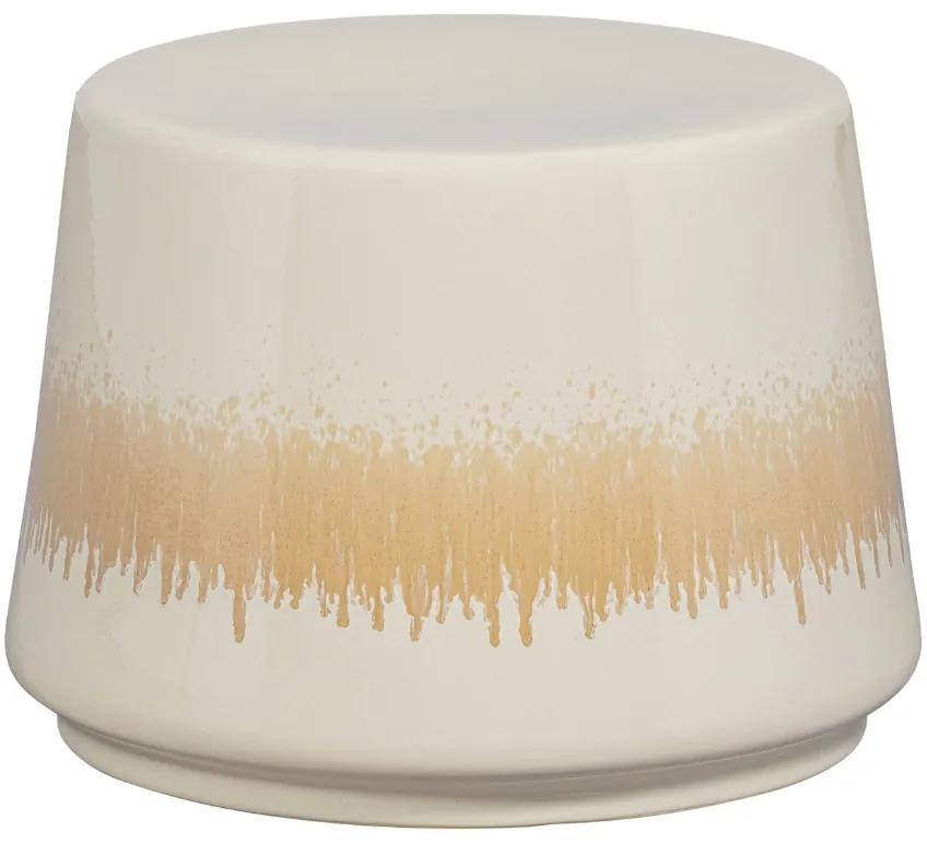Hoorns Béžovo-bílý keramický odkládací stolek Creamy 49 cm
