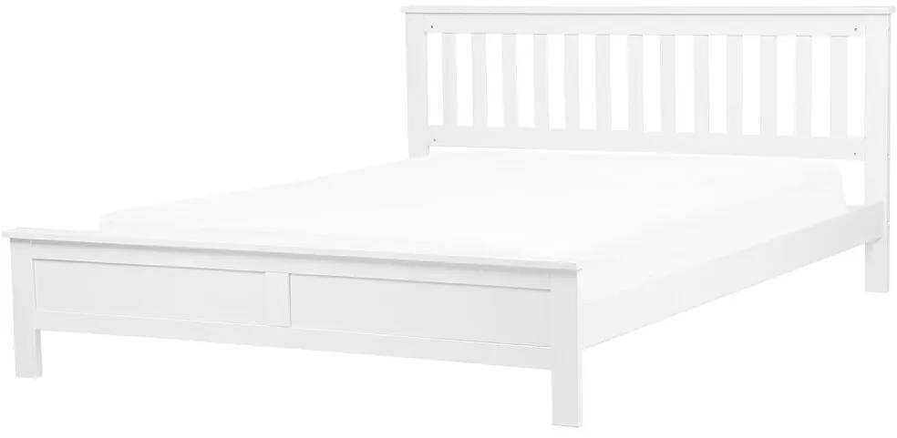 Bílá dřevěná postel s rámem MAYENNE 180x200 cm