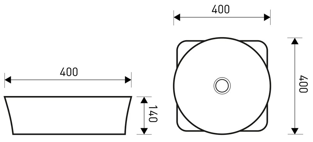 Novoterm Keramické umyvadlo na desku NV-KR-919 bílá