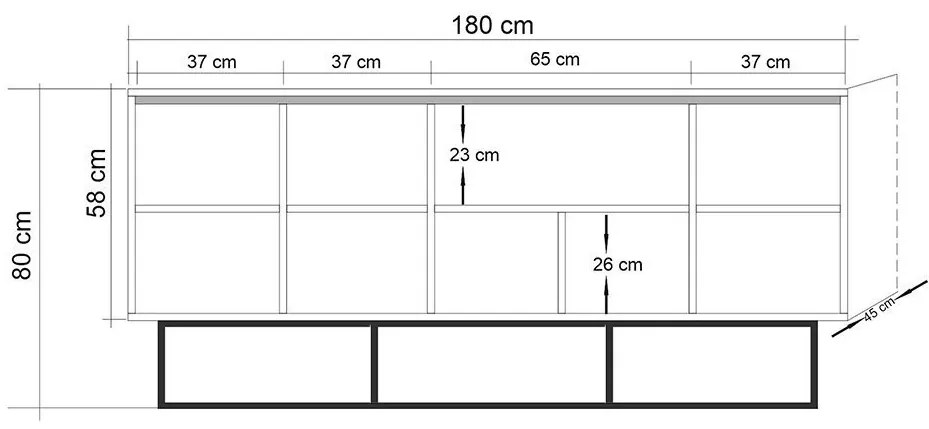 Designová komoda Felipe II 180 cm borovice
