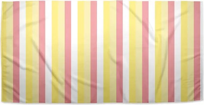 Sablio Ručník Žlutorůžové pruhy - 70x140 cm
